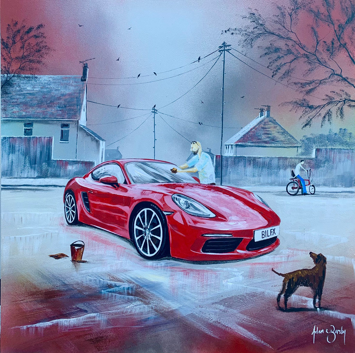 Red Porsche Exclusive Adam Barsby Art Picture – The Post House - Home ...