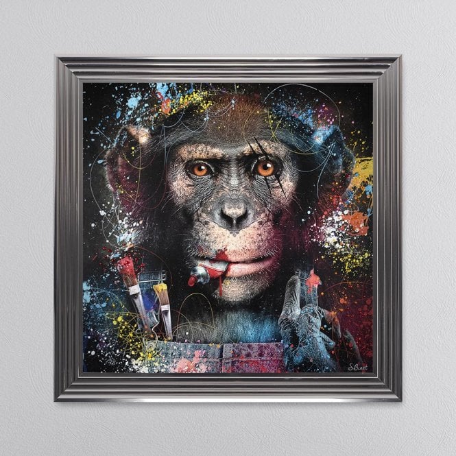 Monkey Artist 3D Liquid Art Sylvain Binet framed art – The Post House ...